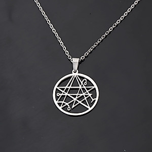 CHOORO Necronomicon Pendant Necklace Book of Dead Pendant Necklace Stainless Steel Evil Dead Talisman Necklace(Necronomicon Pendant-Necklace)