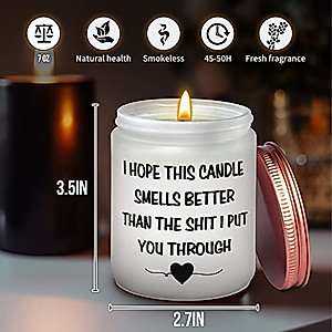 Gifts for Women - 7oz Vanilla Scented Frosted Glass Jar Candles - Funny Birthday Christmas Gifts for Her, Friend, Coworker, Mom, Sister, Wife, Girlfriend