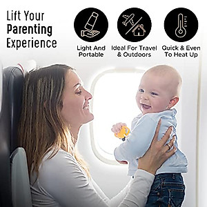 2-in-1 BEEVA Portable Baby Bottle Warmer for Breastmilk/Baby Formula, Ideal for Travel, with USB Charger, 4 Temperature Settings & Digital Display, Accurate Heating,with Travel Bag