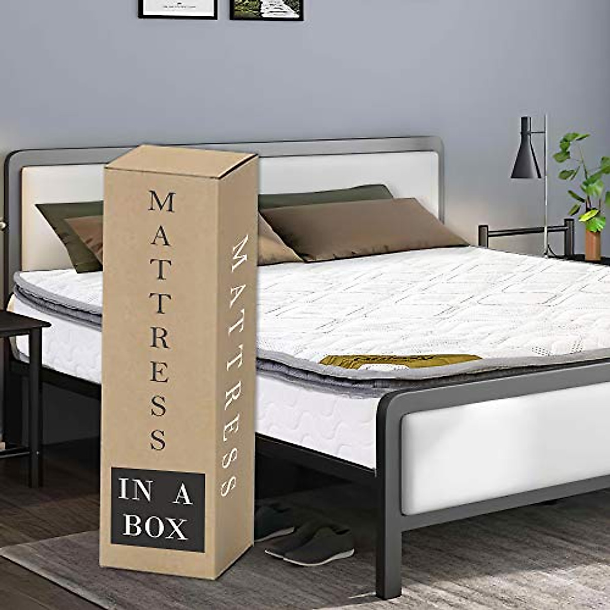 Spinal Solution 9-Inch Medium Firm Foam Encased Pillowtop Pocketed Coil Innerspring Fully Assembled Mattress, Good For The Back Twin White
