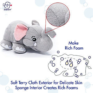 SoapSox, Miles The Elephant - Children's Bath Toy, Grey (SSEL)