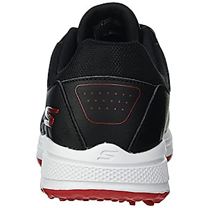 Skechers Men's Torque Waterproof Golf Shoe, Black/Red Sole, 10