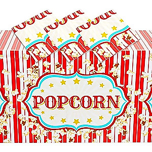 BLUE PANDA Popcorn Tablecloths for Movie Night, Carnival Party Supplies (54 x 108 in, 3 Pack)