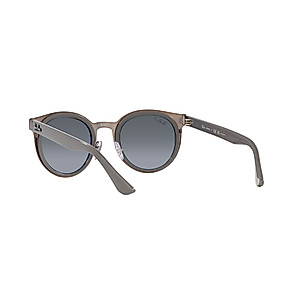 Ray-Ban RB3710 Bonnie Round Sunglasses, Grey on Copper/Grey Gradient Dark Blue Polarized, 50 mm