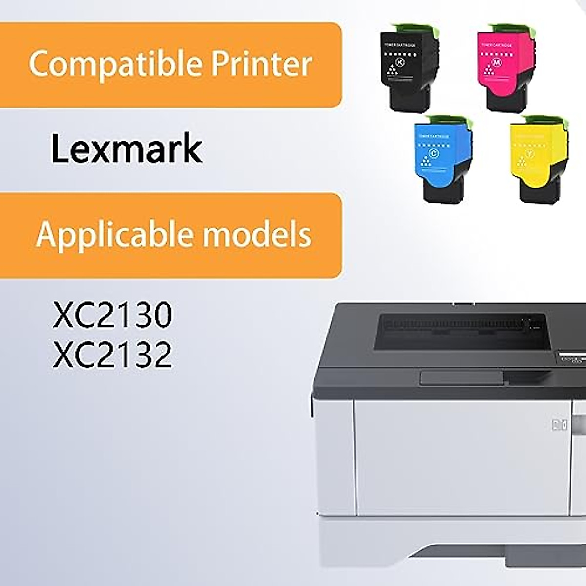 XC2132 Toner Cartridge Remanufactured XC2130 24B6008 24B6009 24B6010 24B6011 Toner Cartridge Replacement for Lexmark XC2130 XC2132 Printer(4-Pack)