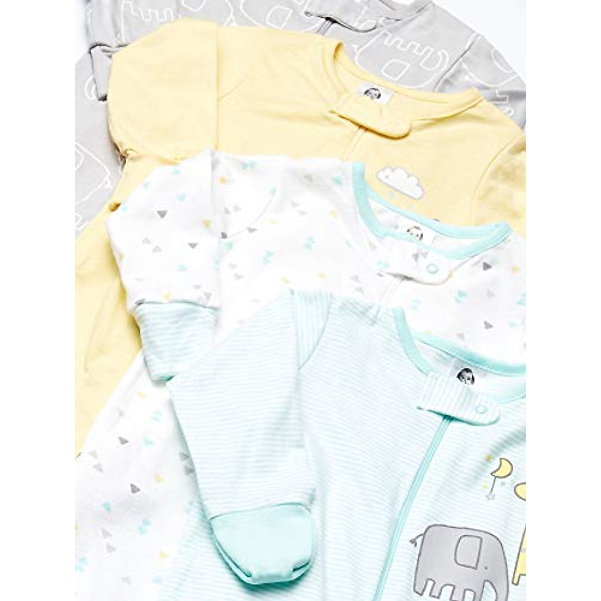Gerber Unisex Baby 4 Pack Sleep 'N Play Footie Animals Green 0-3 Months