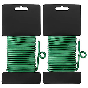 Shintop Reusable 5mm Garden Plant Twist Tie, 2PCS Heavy Duty Soft Wire Tie for Tomato Plants, Climbing Roses and Vines Organizing (Green, 32.8 Feet)