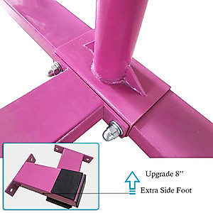 SL Power Gymnastic Kip Bar,Horizontal Bar for Kids Girls Junior,3' to 5' Adjustable Height,Home Gym Equipment,Ideal for Indoor and Home Training,1-4 Levels,300lbs Weight Capacity (Pink)