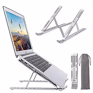 YOSHINE Adjustable Laptop Stand, Computer Stand for Laptop, Portable Laptop Holder, Foldable Notebook Stand, Desktop Ergonomic Laptop Riser for All Laptops and Notebooks Up to 15 inch
