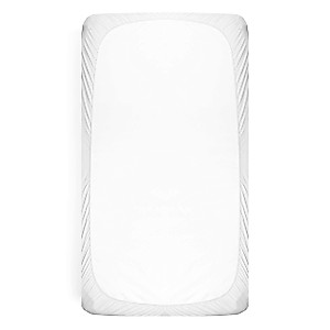 Organic Bamboo from Viscose Fitted Crib Mattress Protector Pad by Baby&Brooke – 100% Waterproof, Absorbent, Non-Toxic, Breathable Mattress Cover - (52"x 28"x 8")