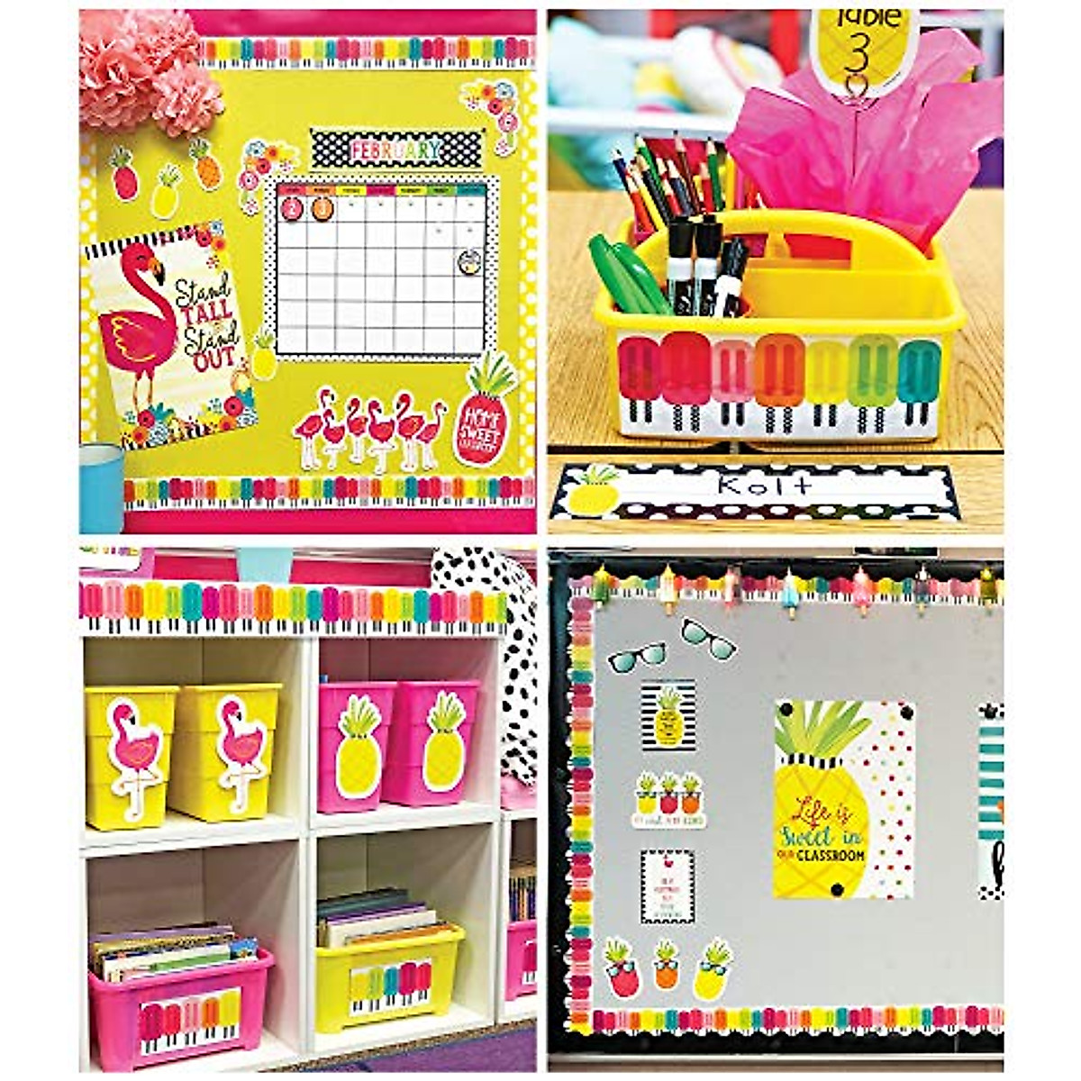 Schoolgirl Style - Simply Stylish Tropical | Tropical Pops Straight Borders, Classroom Décor, 12 Strips