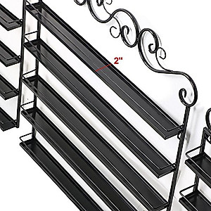 GIOCOBU ERNITERTY OSKE Metal Nail Polish Wall Rack 5 Tier Organizer Display Rack Black Holds Over 200 Bottles