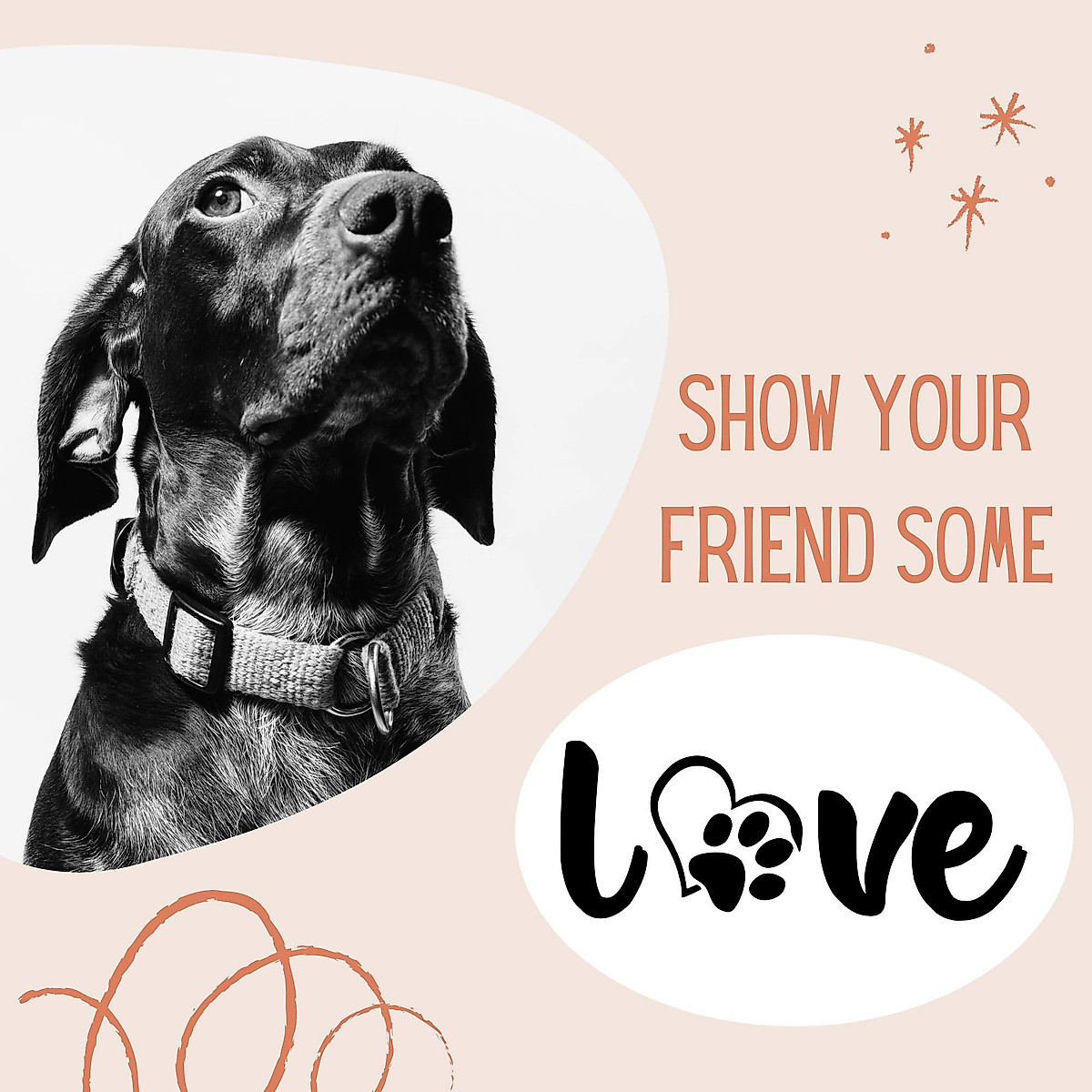 Paw Love Black Paw Dog Room Decor Decals (4x11 inch pet Decal) Dog Wall Decor Vinyl Paw Print Sticker Animal Footprint Wall Art Decoration