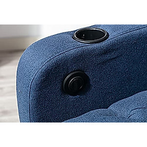 HAUSHECK, 3-in-1 Convertible Adjustable Backrest, Armrest Pocket & Pillow, Single Armchair Sleeping Chairs for Adults, Sleeper Sofa Bed for Living Room Apartment, 40.16''L x 57.09''W x 38.04''H, Navy