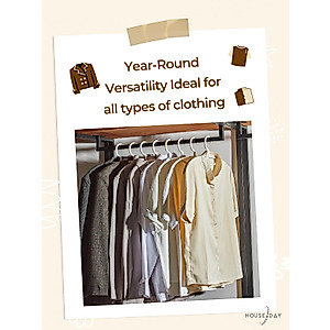 HOUSE DAY White Plastic Clothes Hangers, Heavy Duty Coat Hangers 24 Pack, Premium Thick Wide Shoulder Suit Hanger with Non-Slip Hook, Space Saving Hangers for Shirts, Sweaters, Dresses, Pants