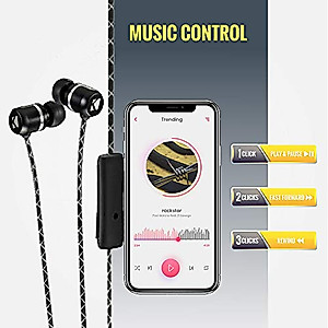 KICKER Microfit 46EB94 Wired Earbuds | in-Ear Noise-Isolating Earphones Silicone Ear Tips 3 Sizes | in-Line Mic and Multi-Function Button | Clear Crisp Treble