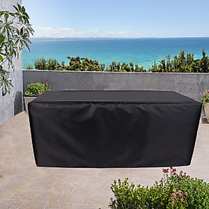 ZHANGY Garden Furniture Covers 61" x 37" x 27", Outdoor Patio Furniture Covers, Garden Furniture Covers Waterproof Rectangular, 420D Tear-Resistant DustProof Snowproof Cover, Black