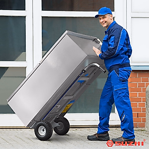 SuZhi 2 Wheel Hand Truck Dolly Cart Heavy Duty,Two Wheel Aluminum Hand Truck Dolly Cart with Wheels & 2 Free Straps,600lb Capacity, New IM for Groceries,Furniture,Electrical Appliance &Large Carton