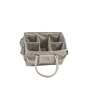 Everything Mary Craft Bag Organizer Tote, Tan Dot - Storage Art Caddy for Sewing & Scrapbooking - Crafts Supply Carrier for Supplies & Tools - Organization for School, Medical, Office