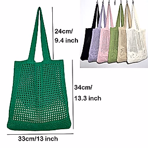ApTimcity Tote Straw Shoulder Bag for Women,Casual Woven Hobo Shopping Bag,Handmade Hollow Handbag,Black