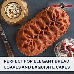 Nordic Ware Wildflower and Jubilee Loaf Pans, 6-Cup, Toffee and Gold
