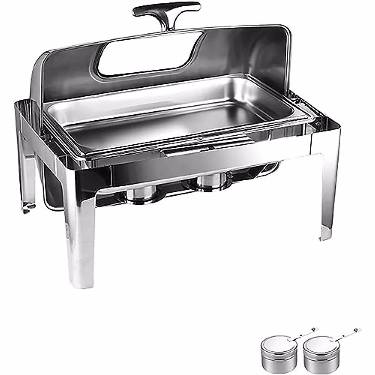 Electric Buffet Server,Food Warmer Tray, Adjustable Temperature, Portable Chafing Dish, Catering Buffet Serving Tray,Stainless Steel Material,uitable for Hotels, Restaurants, Parties
