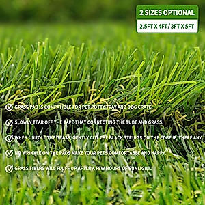 TONAHUTU Artificial Grass, Professional Dog Pee Grass 1.2in Thick Synthetic Fake Grass Artificial Grass Mat Rug Carpet for Garden Backyard Balcony Fake Grass Party Wedding Christmas Rug (3FT*5FT)
