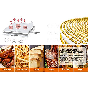 100 PCS Air Fryer Liners Square, Disposable Air Fryer Paper Liners, Parchment Paper Liner for Microwave, Non-Stick Grease-proof Paper for Air Fryer Compatible with Ninja Tower