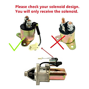 Starter Motor Solenoid W/ 2-Wire Plug for A-ipower SUA9000E SUA10000EC SUA12000E for Predator 7000/8750W 420cc for Generac GP6500E GP7500E GP8000E for All Power Gentron 10000W Generator W/Pigtail