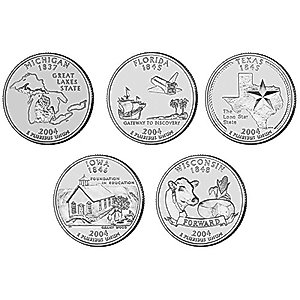 2004 P, D BU Statehood Quarters - 10 coin Set Uncirculated