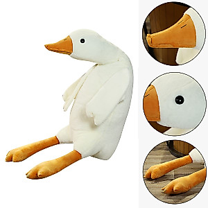 MDXMY 19.7" Goose Stuffed Animal White Swan Throw Plush Pillow Super Soft Sleeping Pillow(Down White, 19.7"