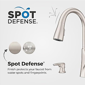 Pfister Miri 2.0 Kitchen Faucet with Pull Down Sprayer and Soap Dispenser, Single Handle, High Arc, Spot Defense Stainless Steel Finish, F5297MRRGS