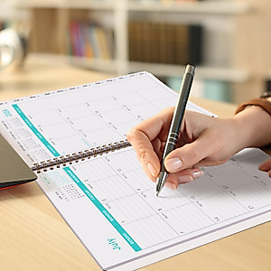 Monthly Planner 2023-2024 - Monthly Planner, 18 Month Planner from Jan. 2023- Jun. 2024, 8.8” x 11” Calendar 2023-2024 Planner Monthly with Tabs, Monthly Calendar Planner with Pocket, Contacts and Passwords, Twin-Wire Binding