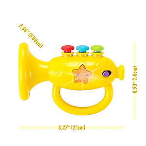 KiddoLab Musical Instruments Set with an Electronic Trumpet and Rattles for Babies. Toddler Learning Toys for Early Development. First Infant Music Toy for 3 to 18 Months Old