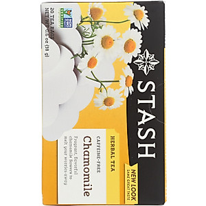 Stash Chamomile Herbal Tea, Caffeine Free, 20 Tea Bags Per Box