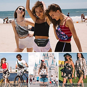 ZORFIN Fanny Packs for Women Men Fashion Crossbody bag Waist Bag for Travel Running Walking Hiking (Black)