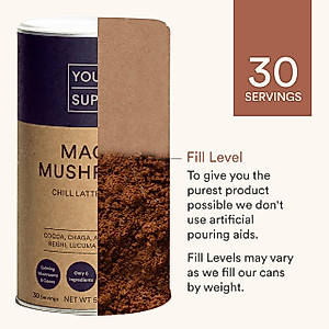 Your Super Magic Mushroom Superfood Powder – Mushroom Supplement for Natural Calm, Brain Health, and Immune Support, Made with Organic Ashwagandha, Lucuma, Reishi, and Chaga Powder (30 Servings)