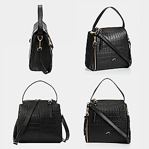 VELEZ Black Leather Purses For Women- Crossbody Bags Designer Handbags