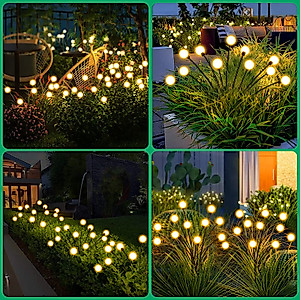 TomCare Solar Lights 22 LED Solar Firefly Lights with 2 Modes Swaying Solar Powered Garden Lights Waterproof Decorative Solar Lights Outdoor for Outside Pathway Yard Patio, 2 Pack