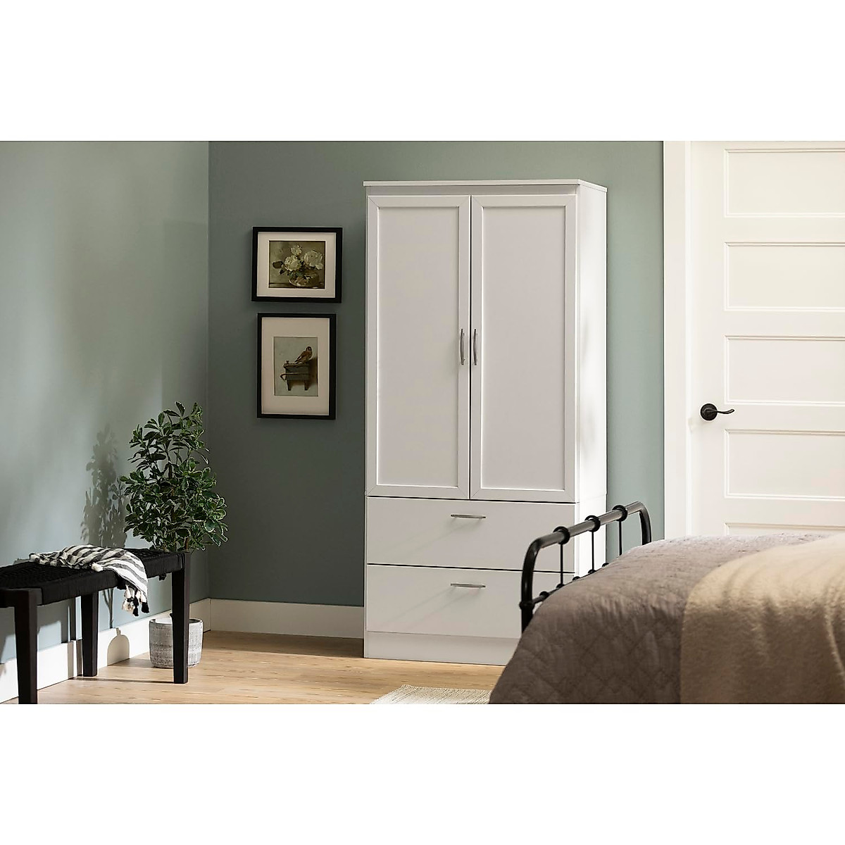 South Shore Acapella Wardrobe Armoire, Pure White