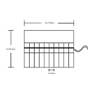 Canvas Roll Up Paint Brush Holder 20-Slot Artist Roll Makeup Brushes Case Pouch Bag Organizer Lightweight (Black)