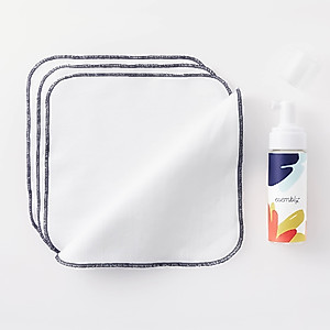 Esembly Cloth Diaper Try-It Kit (Size 1, Brushstroke) and Esembly Wipe Up Wash Kit and 12pk Wipe Ups Bundle, Organic Cotton Reusable Diaper Wipes plus Organic No-Rinse Foaming Wipes Solution