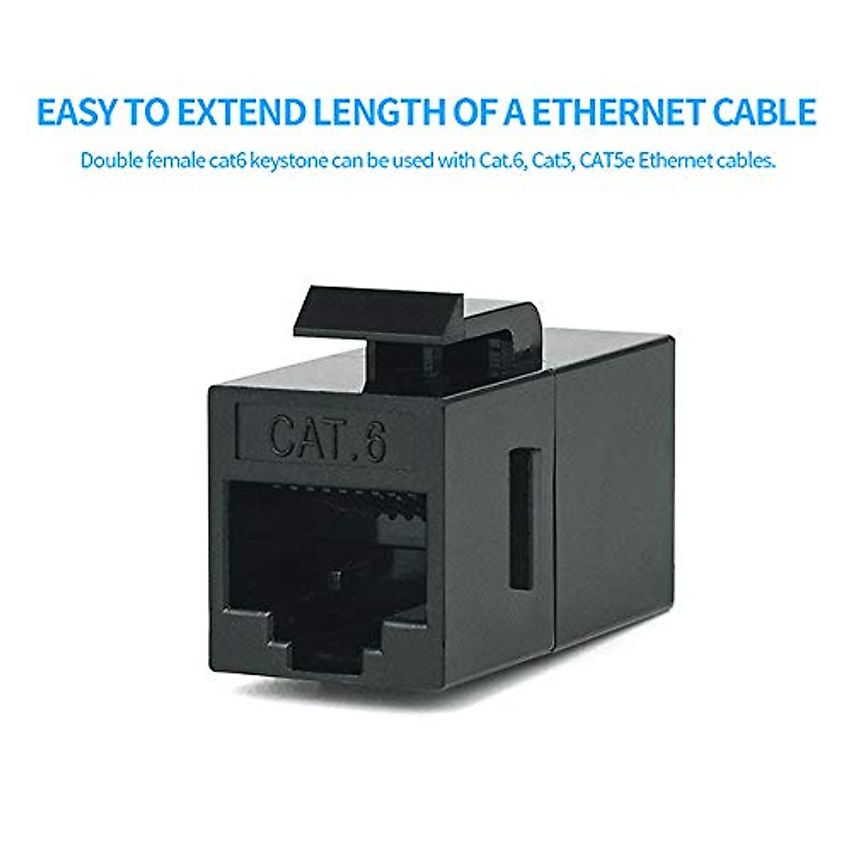 VANDESAIL 20 Pack RJ45 Coupler, Ethernet Coupler RJ45 Keystone Jack Cat6 Coupler Female to Female CAT 6 Ethernet Coupler Extender