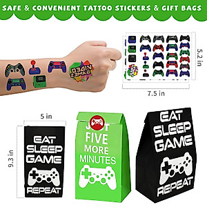 Bluegogo Video Game Party Favors, Gamer Party Favors - VIP Passes Keychains Tattoo Stickers Shoe Charms Button Caps Bags for Gaming Party Favors
