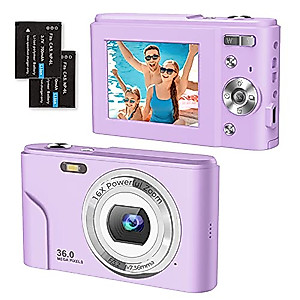 TOBERTO Digital Camera, 1080P HD Vlogging LCD Mini Camera with 16X Zoom 36MP Digital Point and Shoot Camera Video Camera, for Kids Students Beginners Beauty Face