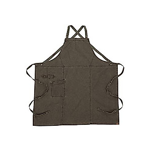 Chef Works unisex adult Denver Chefs Cross-back Bib Work Utility Apron, Olive Wood, One Size US