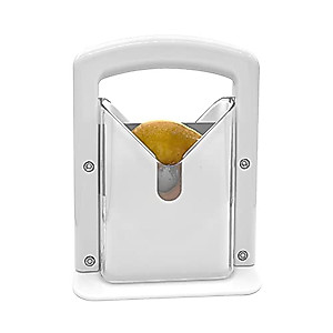 CZBCQ Bagel Slicer, Perfect for Bagels, Cutter, Safety Handle, Stainless Steel (white), 6.8x3.7x8.8inch