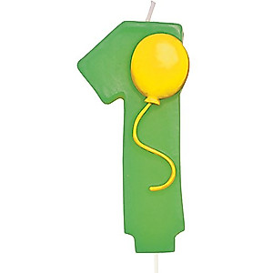 Creative Converting Numerical Balloon Candle, 3", Multicolored