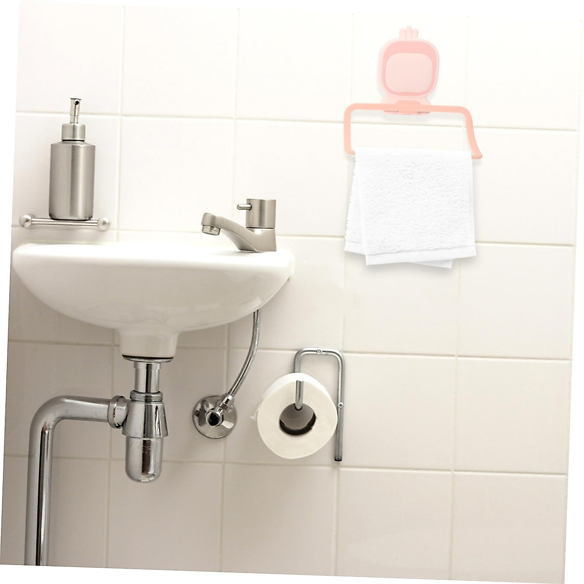 Alipis 6 Pcs Towel rack single towel bar hand towel storage towel ring holder blanket storage for living room wall mounted towel holder towel hanger for bathroom set child no trace pp