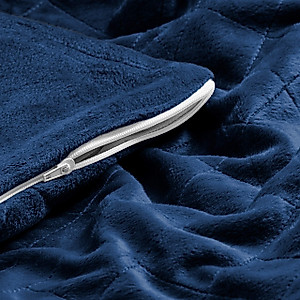 Bare Home Duvet Cover for Weighted Blanket (60"x80") Comforter Cover Standard Size, Ultra-Soft Minky Removable and Washable, Diamond Pattern (Dark Blue)